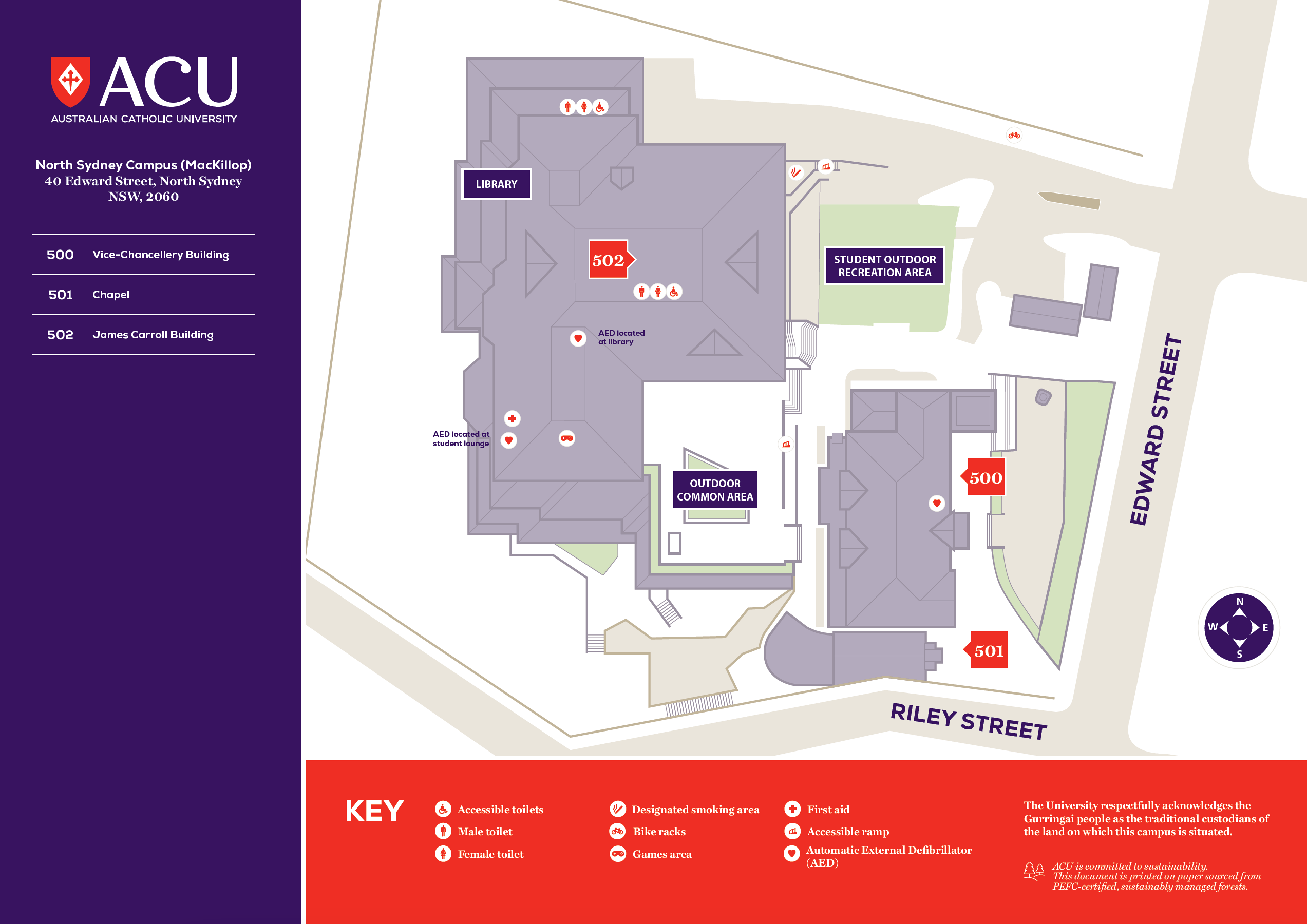North Sydney campus map | ACU